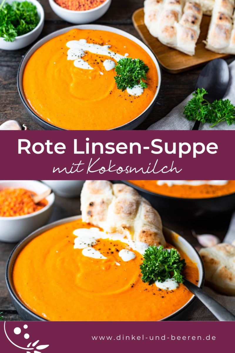 Schnelle Rote Linsen Suppe mit Kokosmilch - herrlich sämig